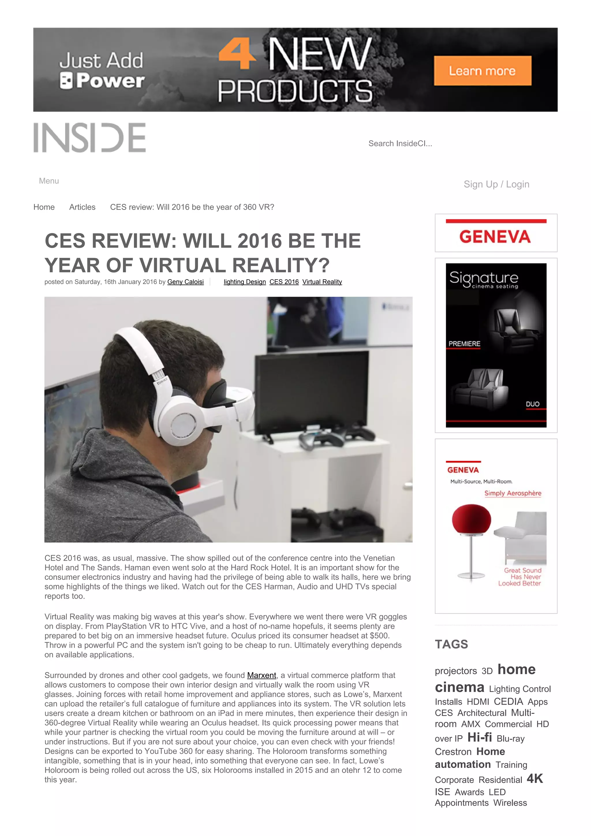 CES review_ Will 2016 be the year of 360 VR_ - Inside CI | PDF
