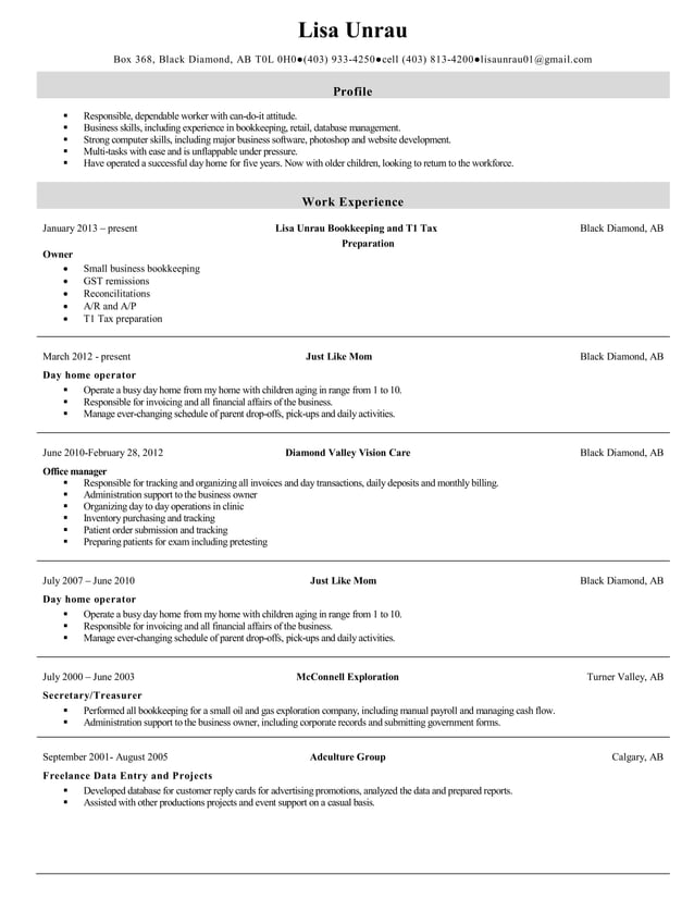 Lisa Unrau resume Feb 16-15 edit | PDF