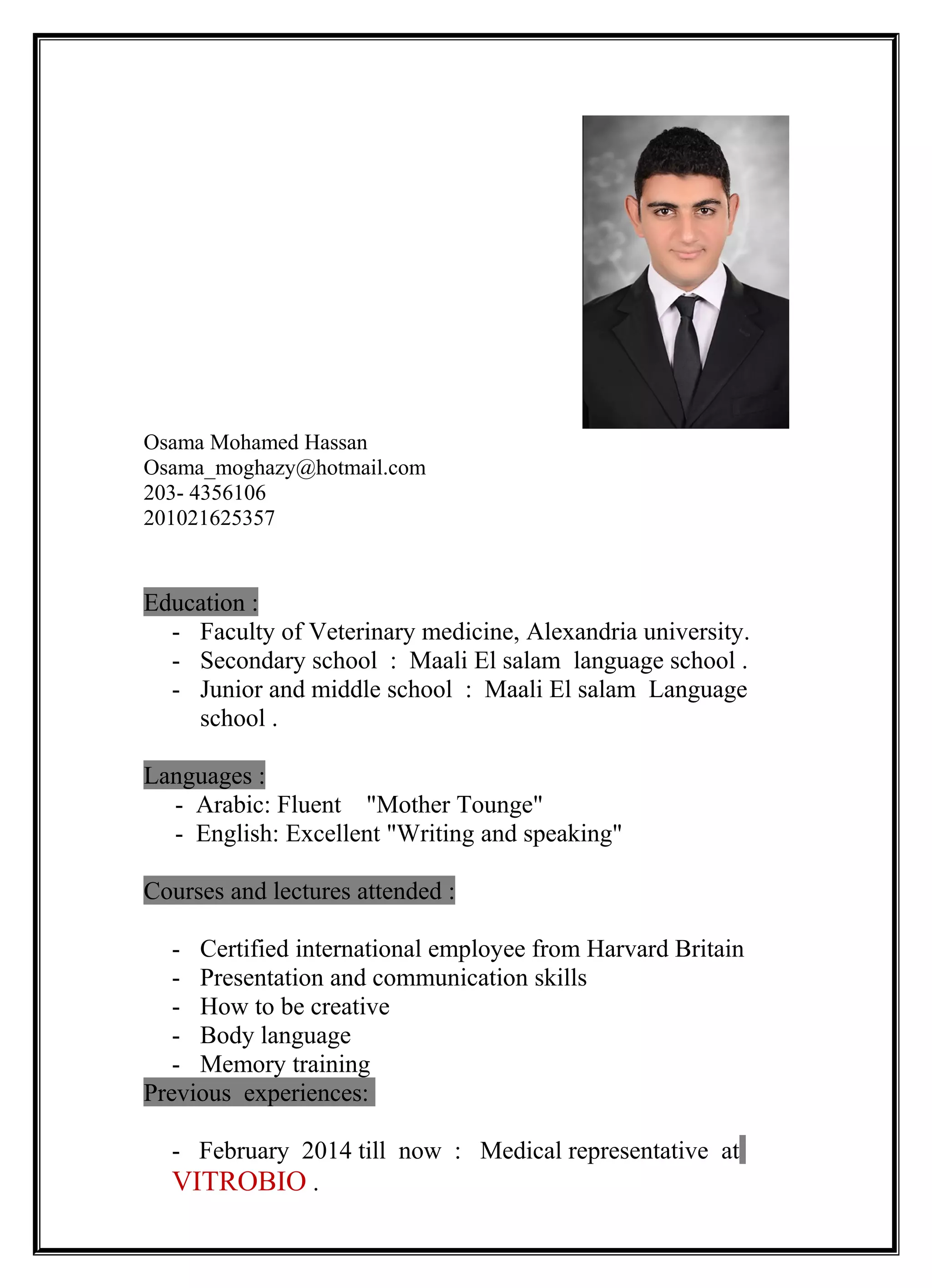 CV OSAMA MOHAMED NEW | DOC