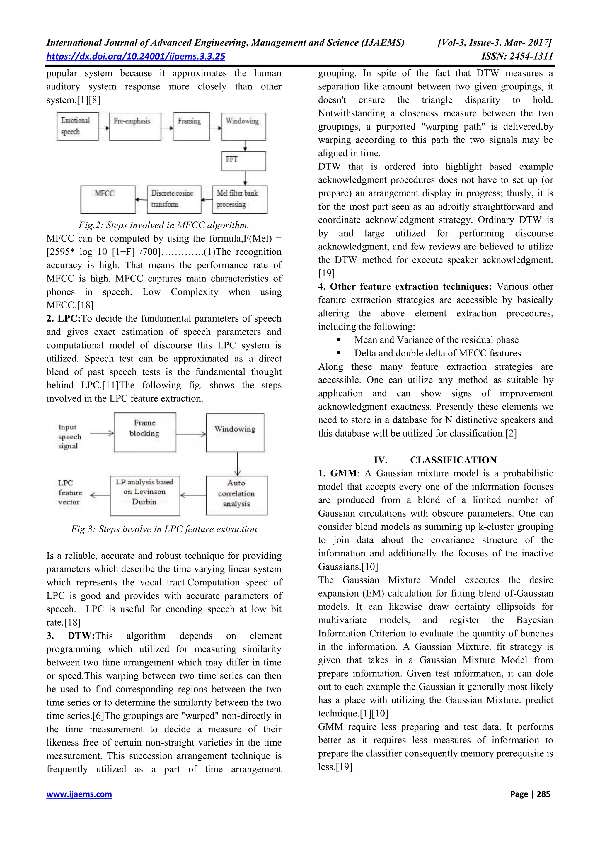 Comparative Study of Different Techniques in Speaker Recognition: Review | PDF