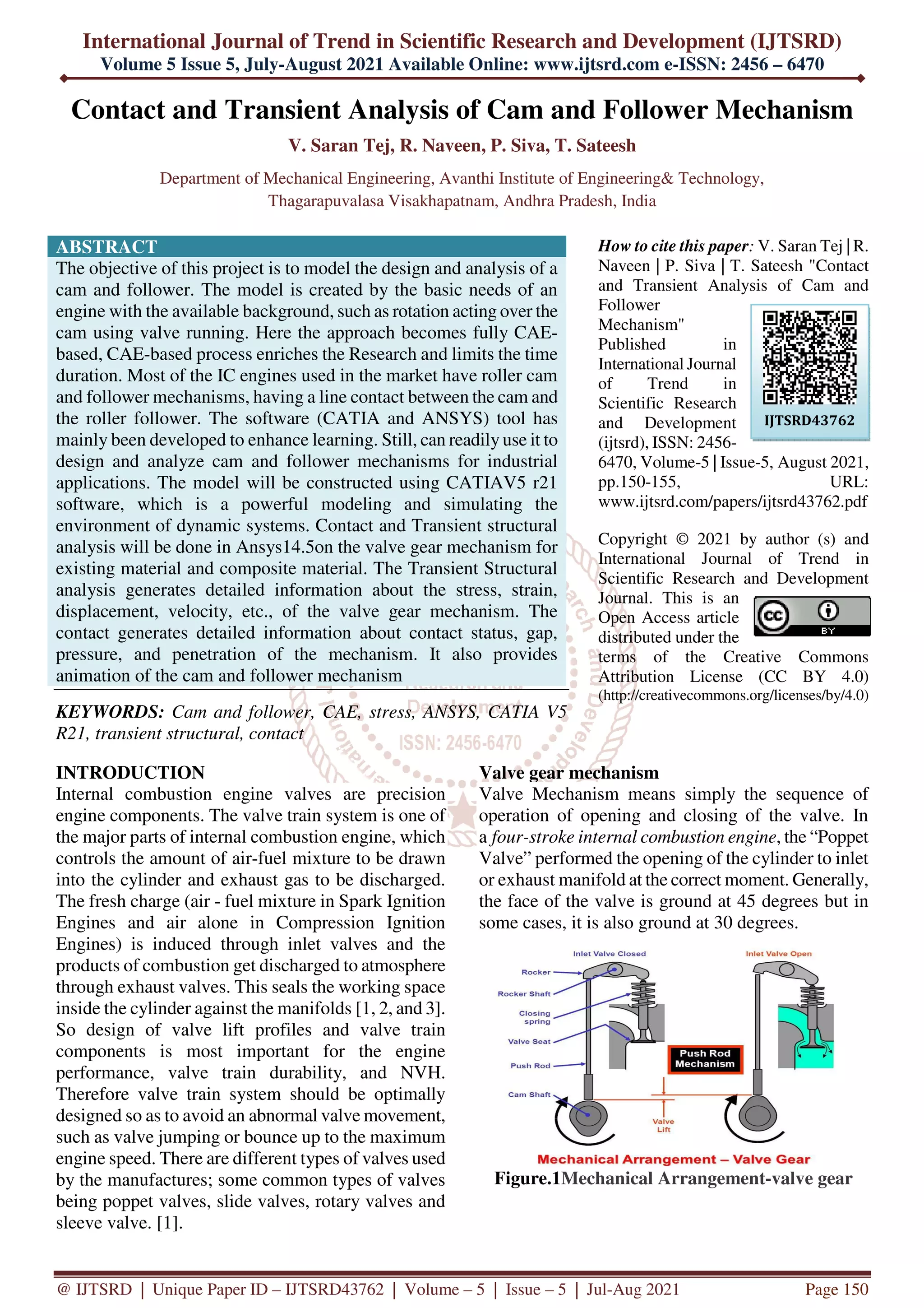 Contact and Transient Analysis of Cam and Follower Mechanism | PDF