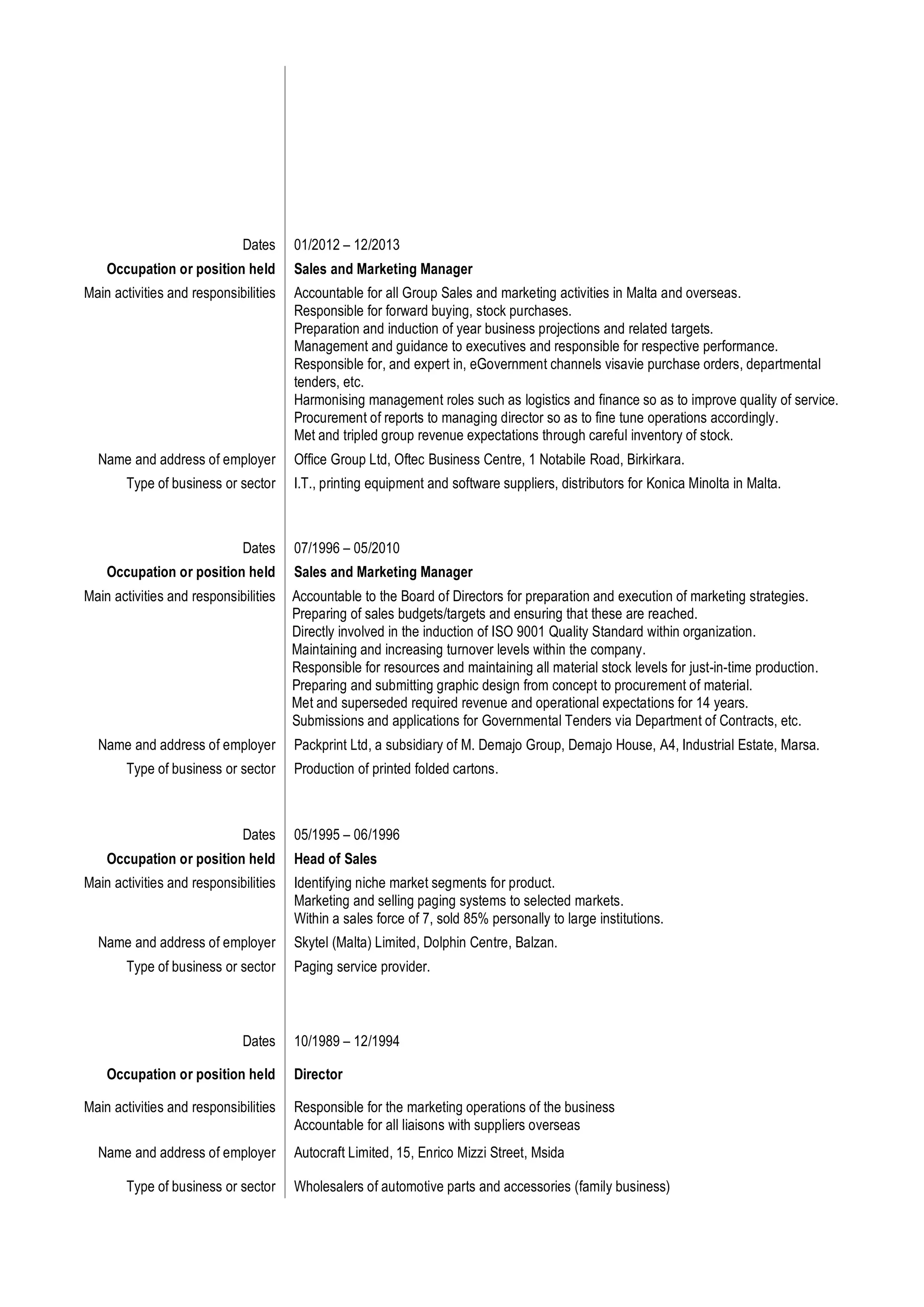CV Steve Holland | PDF