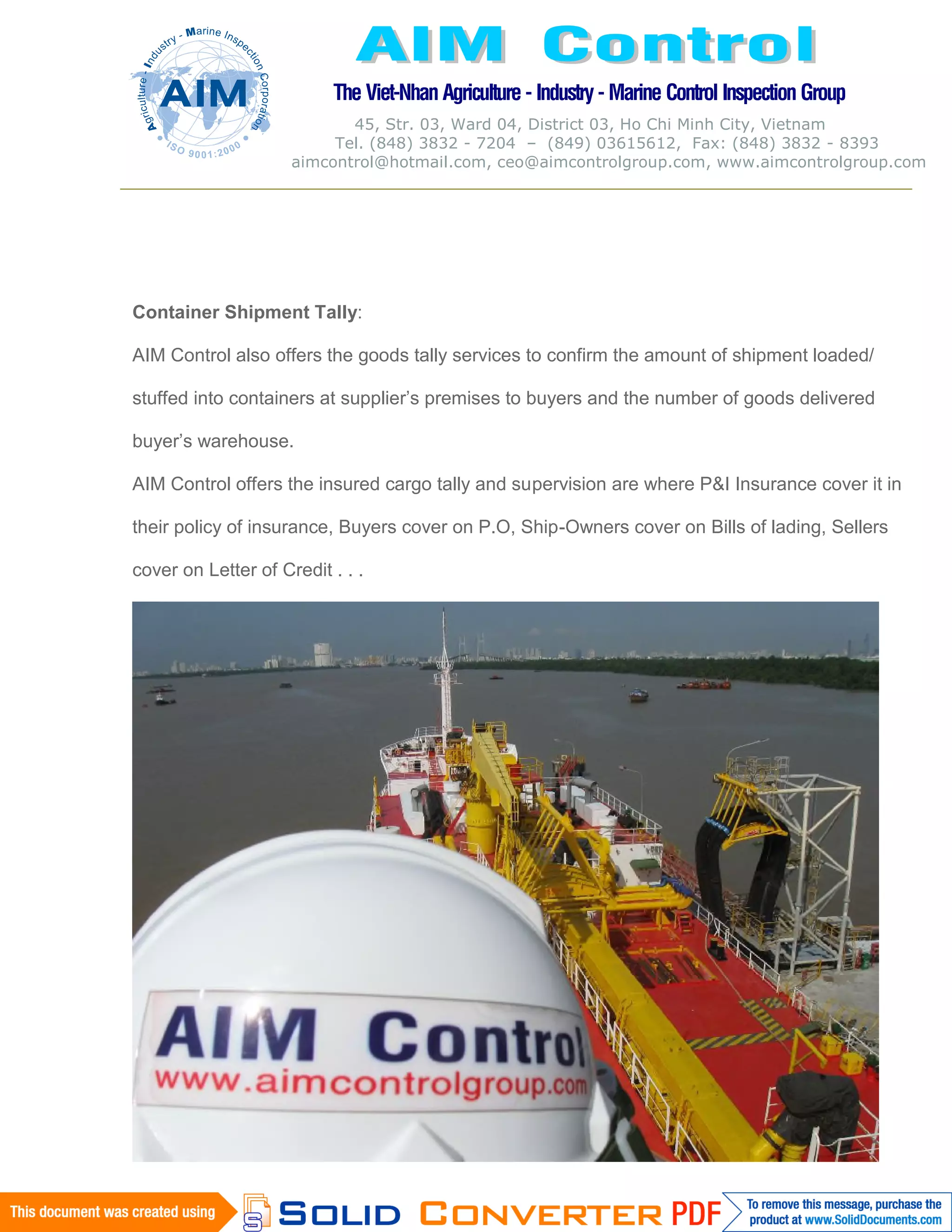 CARGO TALLY LOADING SUPERVISION & MARINE SURVEYOR | PDF