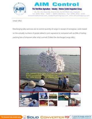 CARGO TALLY LOADING SUPERVISION & MARINE SURVEYOR | PDF