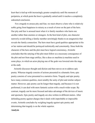 Major Themes and analysis of Aristotle Poetics | PDF