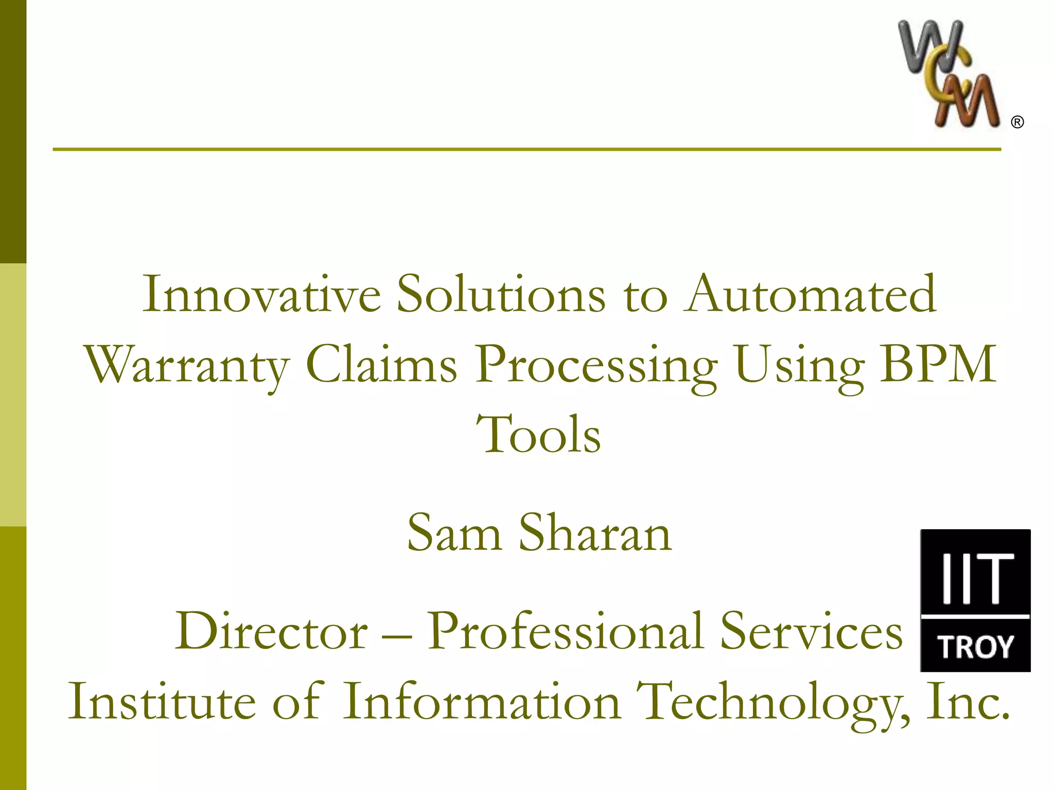 WCM 2016 Presentation Sam Sharan | PPT