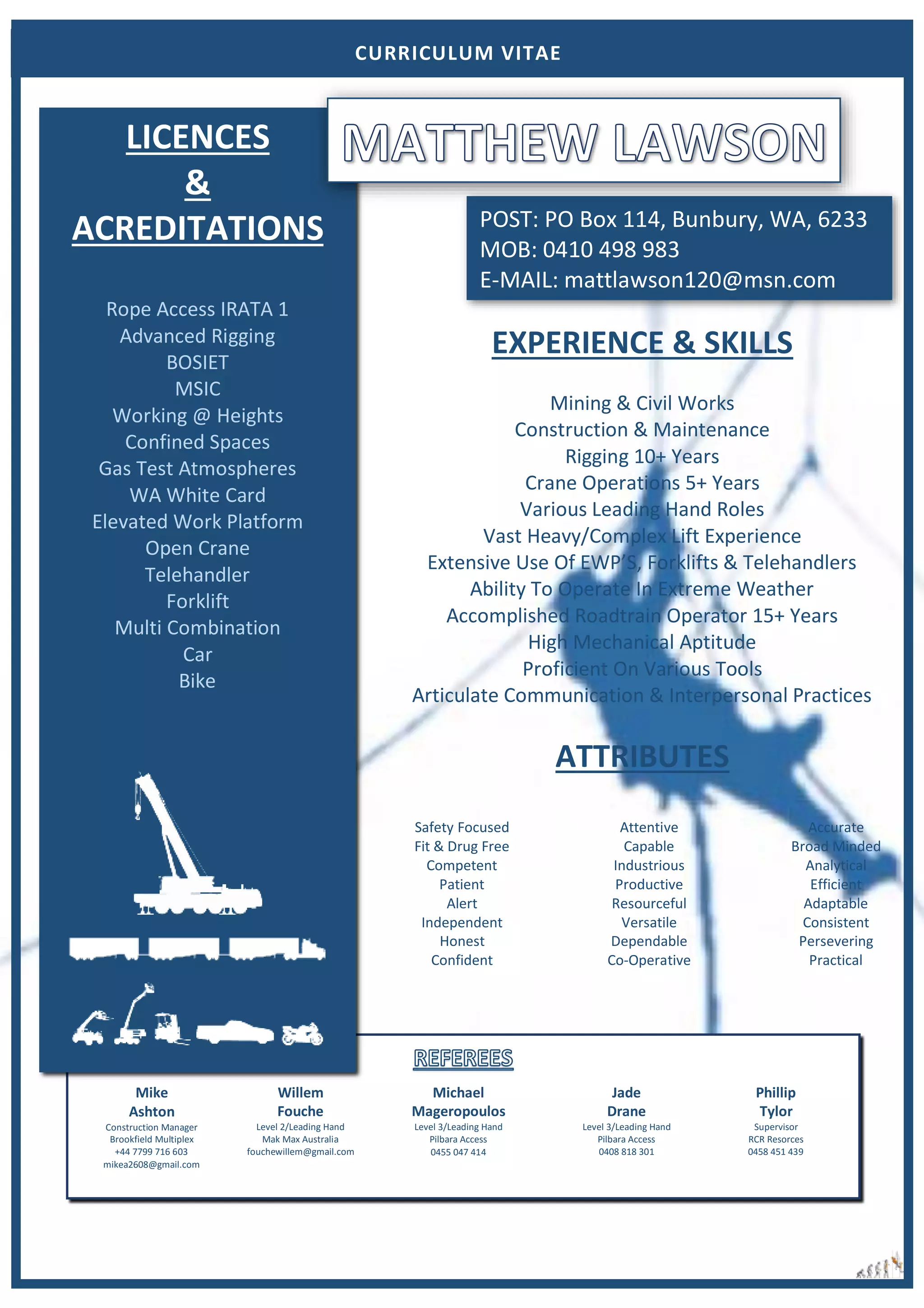 pdf CURRICULUM VITAE FOR MATTHEW LAWSON | PDF