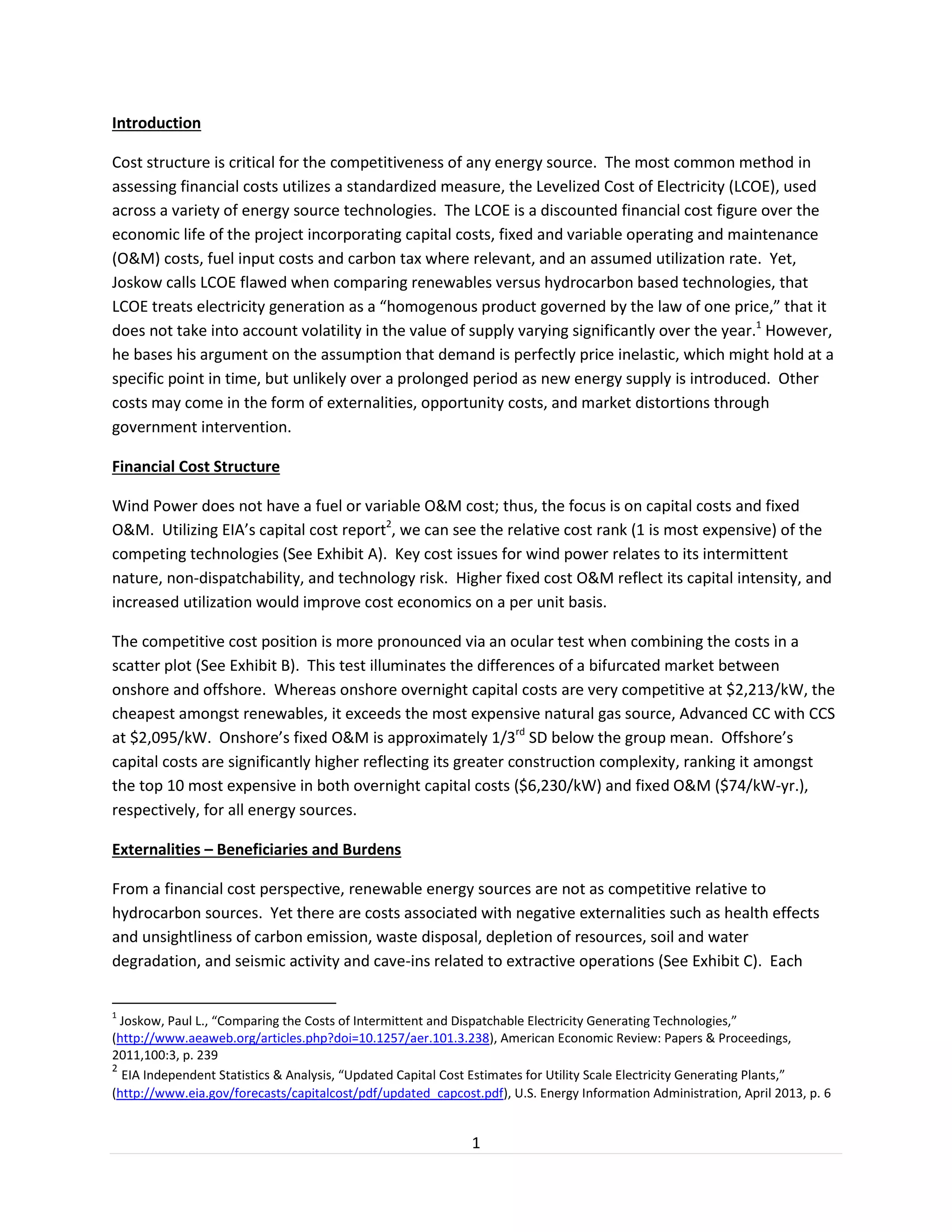 Wind Power Economics | PDF