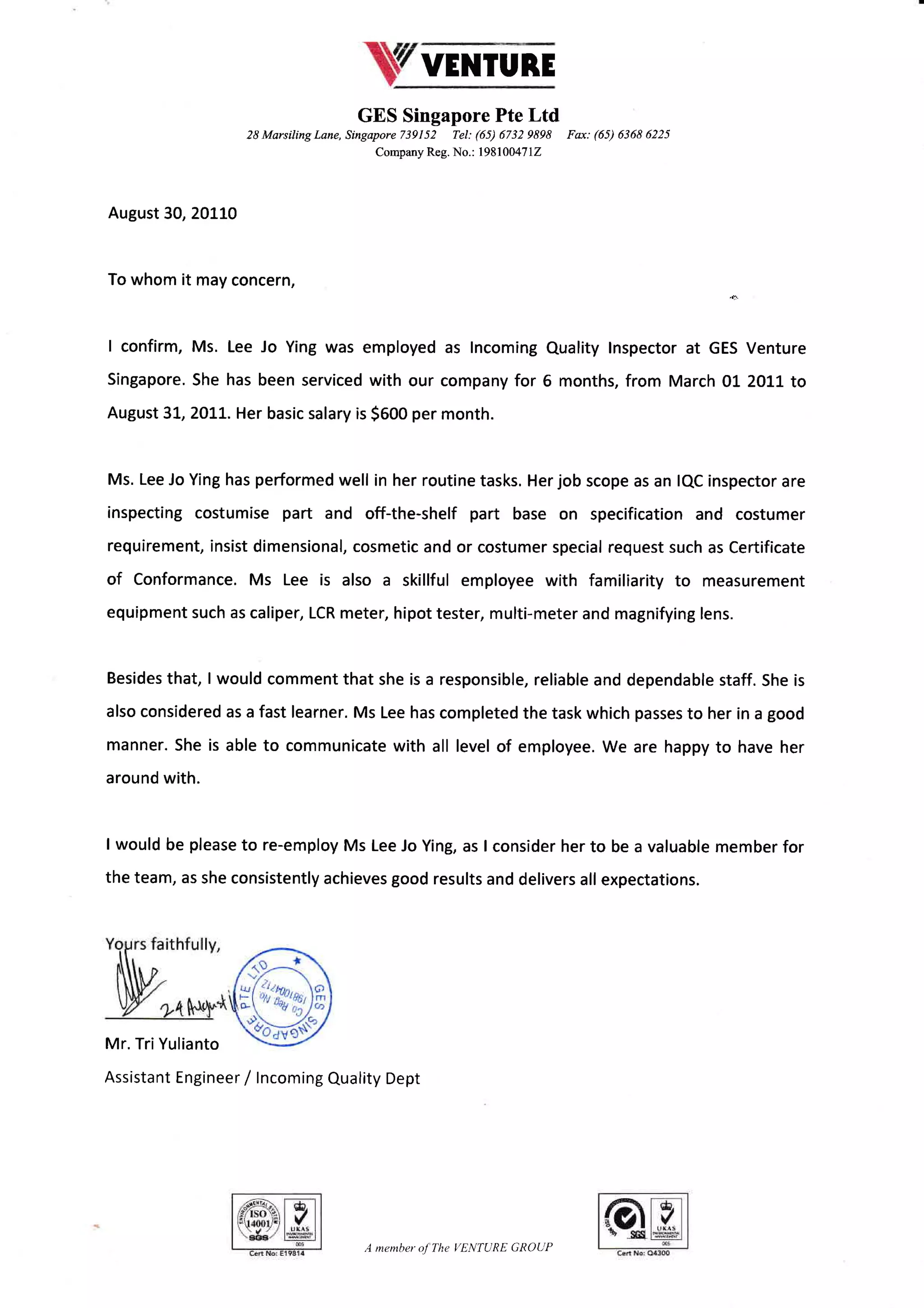 VENTURE TESTIMONIAL | PDF