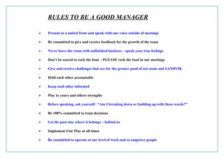 Rules of a good Manager | DOC