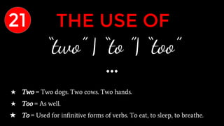 The 25 most common grammatical errors in the English language. | PDF