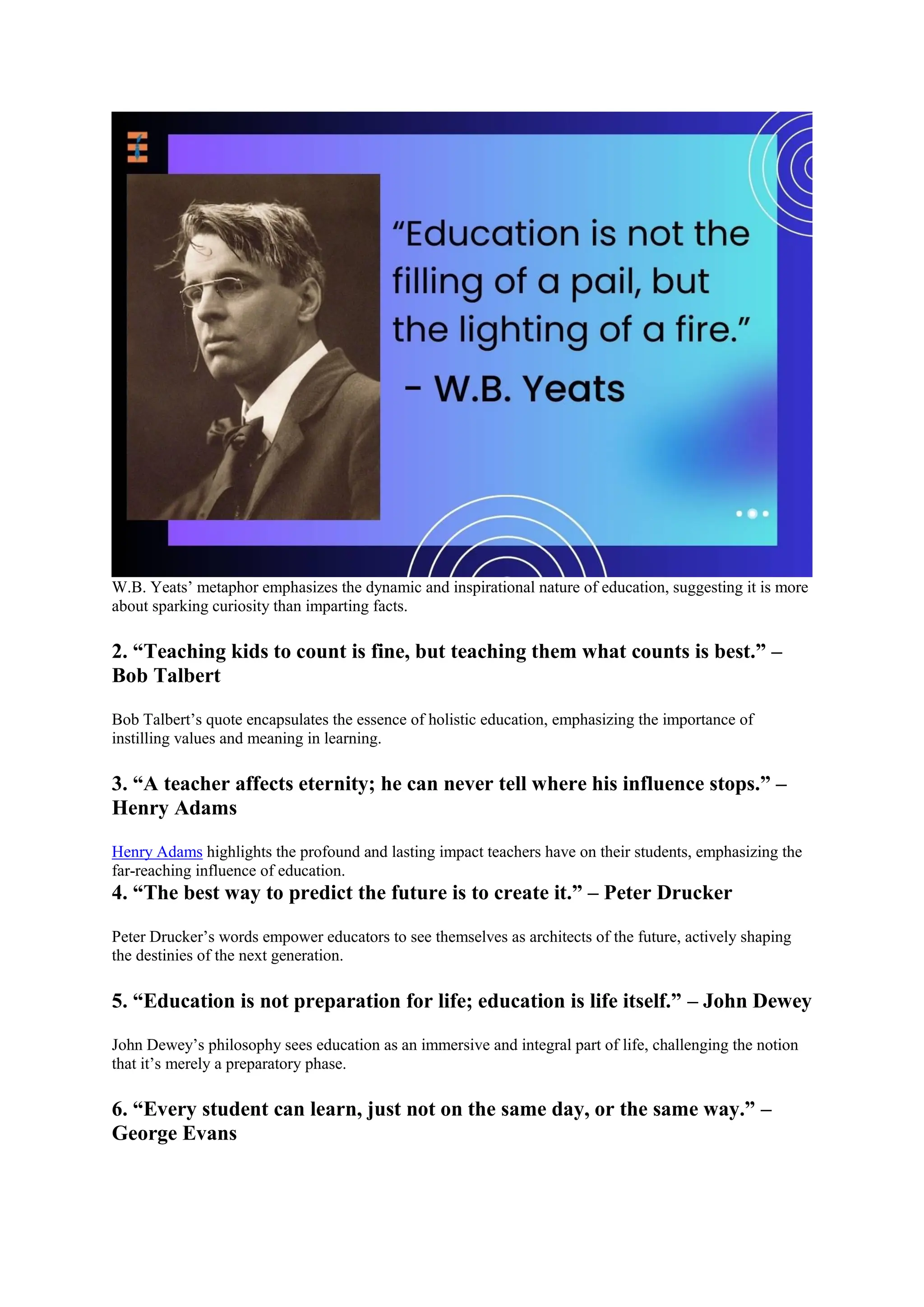 25 Best Educational Quotes for Educators | Future Education Magazine | PDF