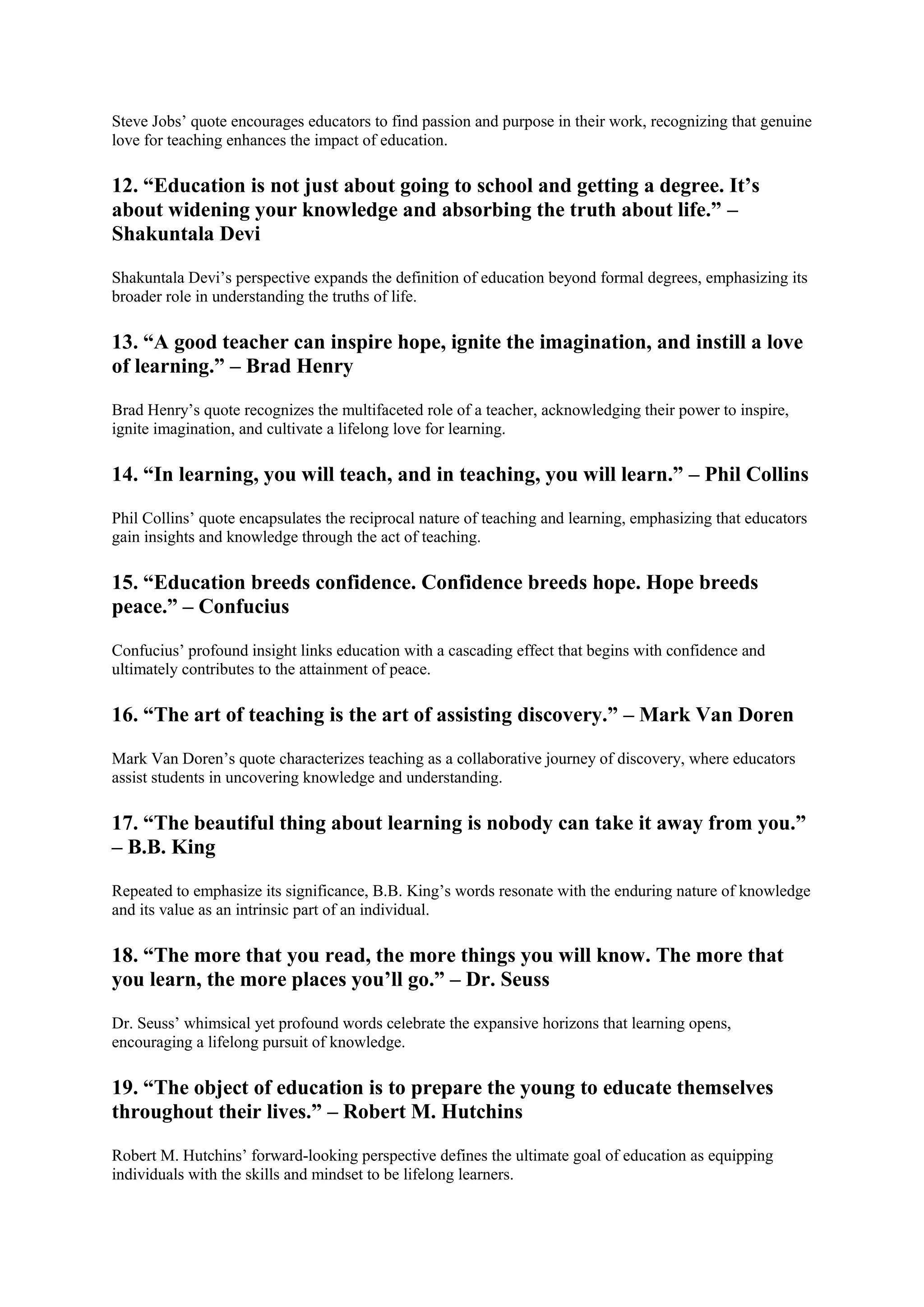 25 Best Educational Quotes for Educators | Future Education Magazine | PDF