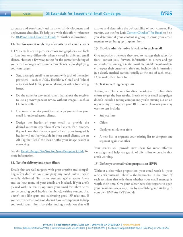 25 essentials for exceptional email campaigns | PDF