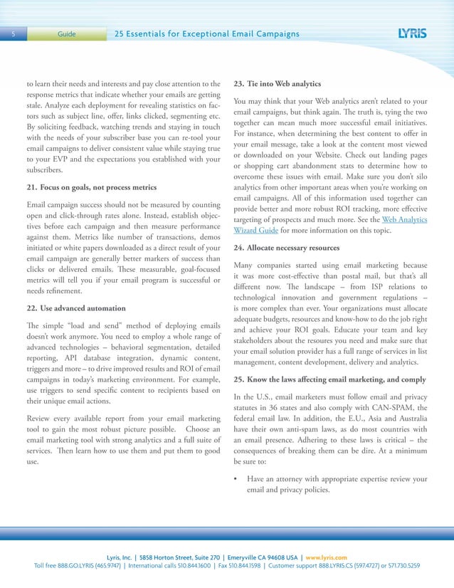 25 essentials for exceptional email campaigns | PDF