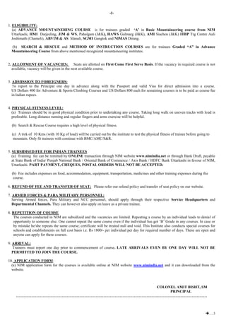 NEHRU INSTITUTE OF MOUNTAINEERING UTTARKASHI, UTTARAKHAND (INDIA) | PDF
