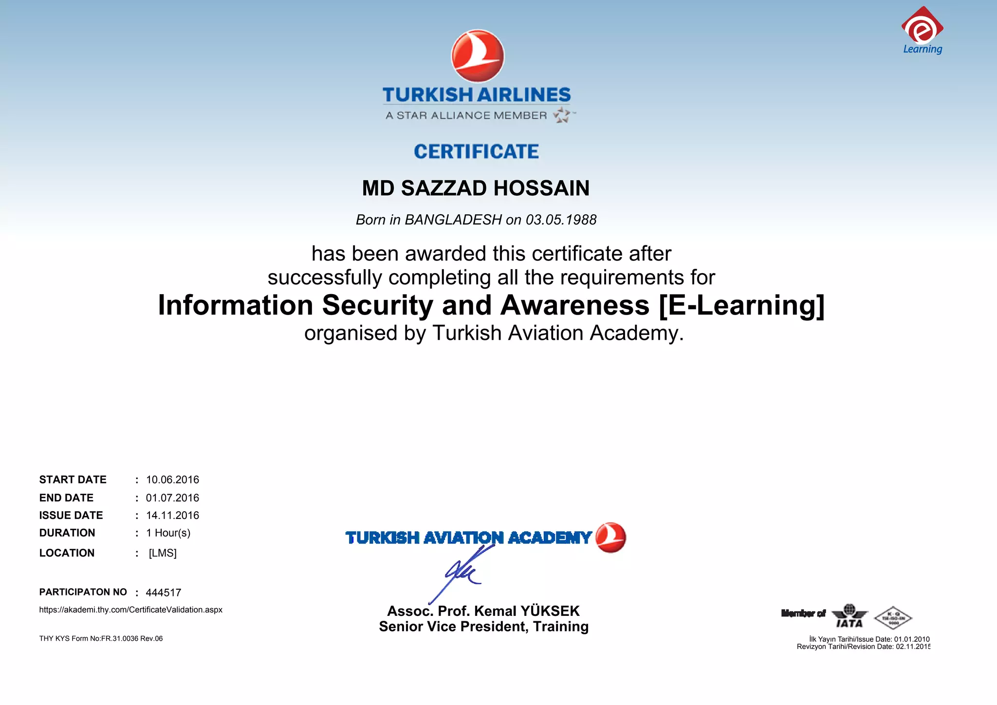 Information Security and Awareness Certificate | PDF