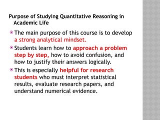Comprehensive Introduction to Quantitative Reasoning and Analysis for ...