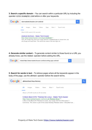 25 Google Search Hacks to Make Life Easier | PDF