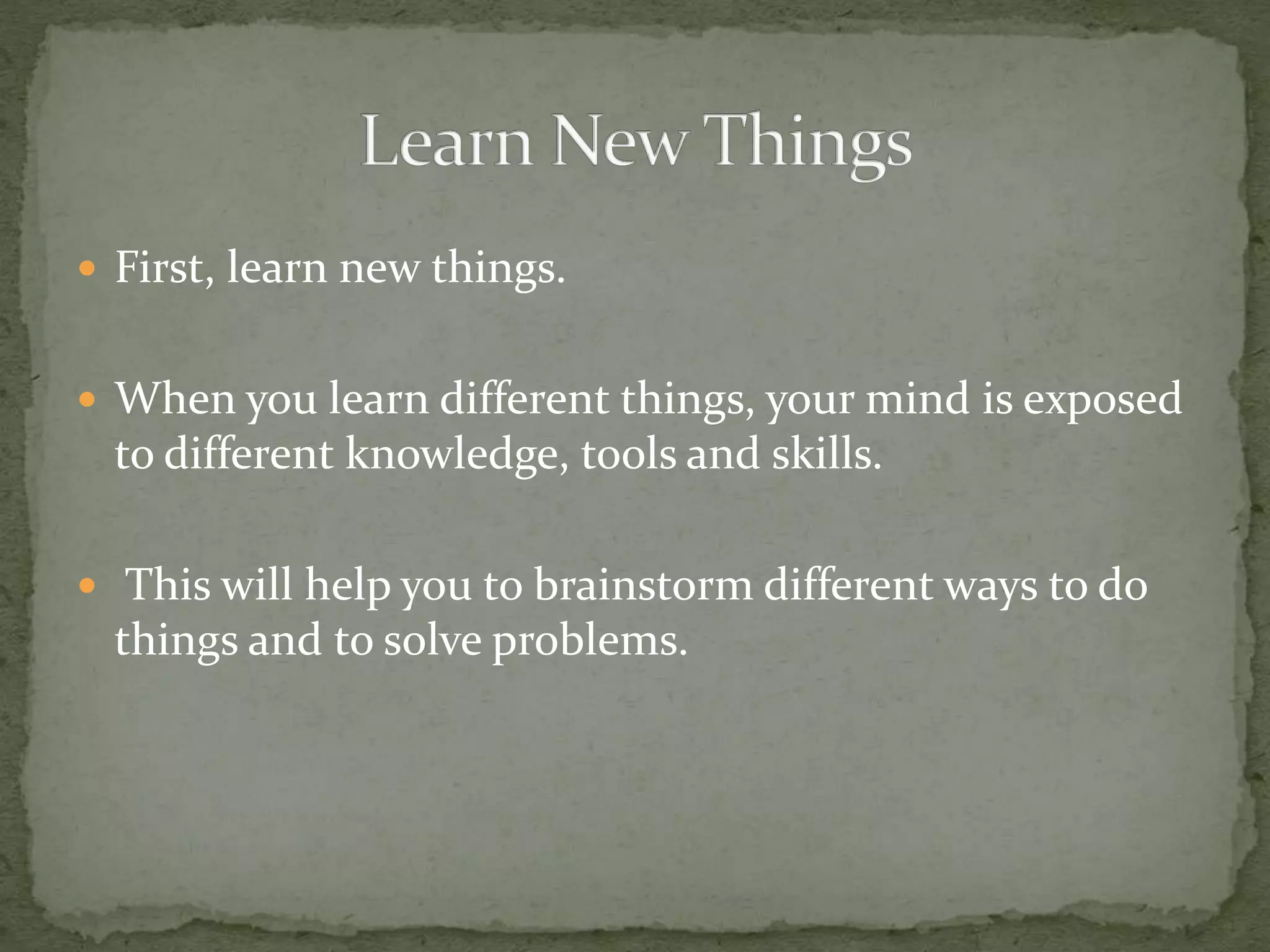 Increase your creativity to develop a successful lifestyle | PPTX | Arts and Crafts | Hobbies ...