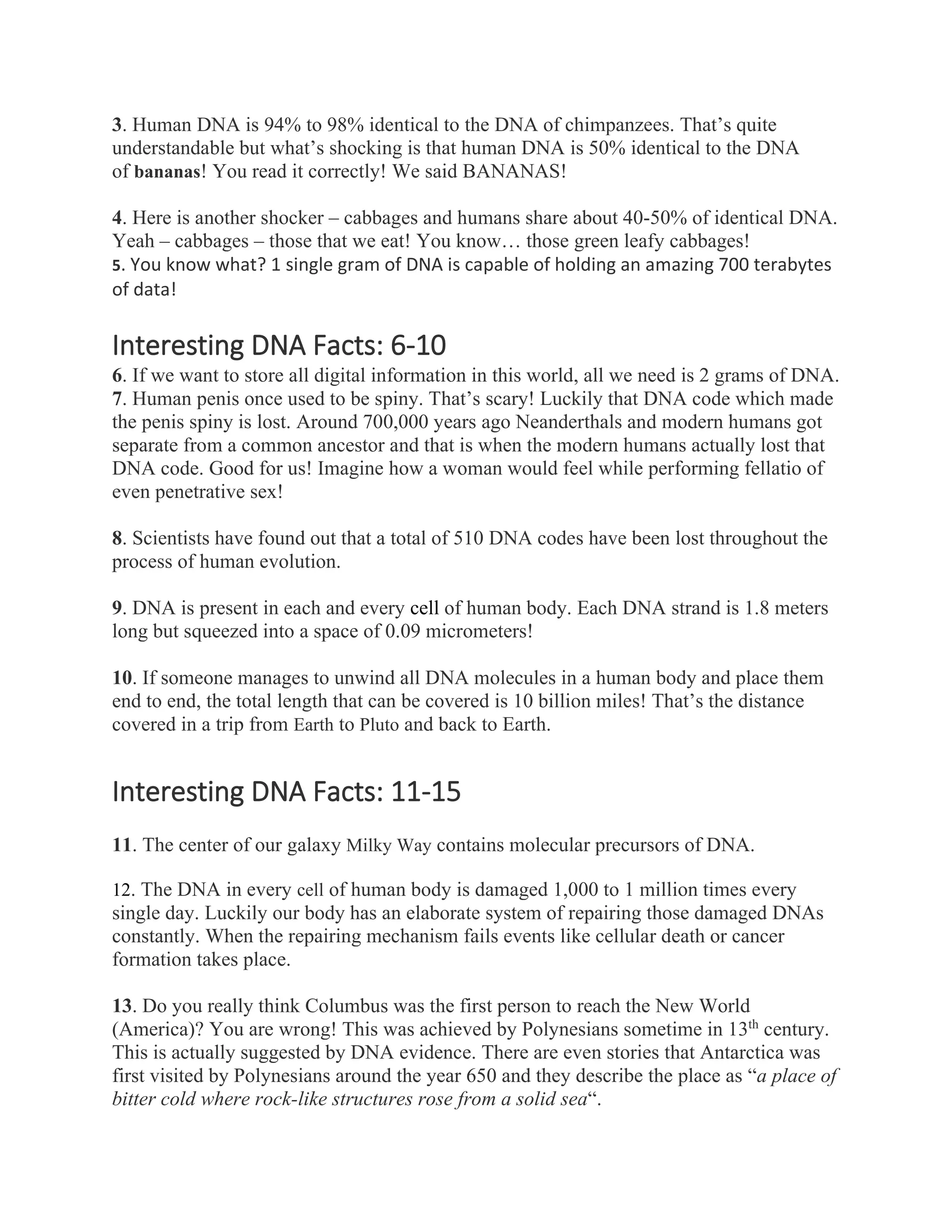 25 interesting dna facts | PDF