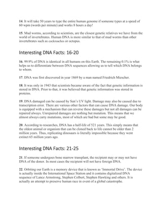 25 interesting dna facts | PDF