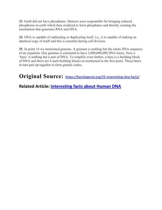 25 interesting dna facts | PDF