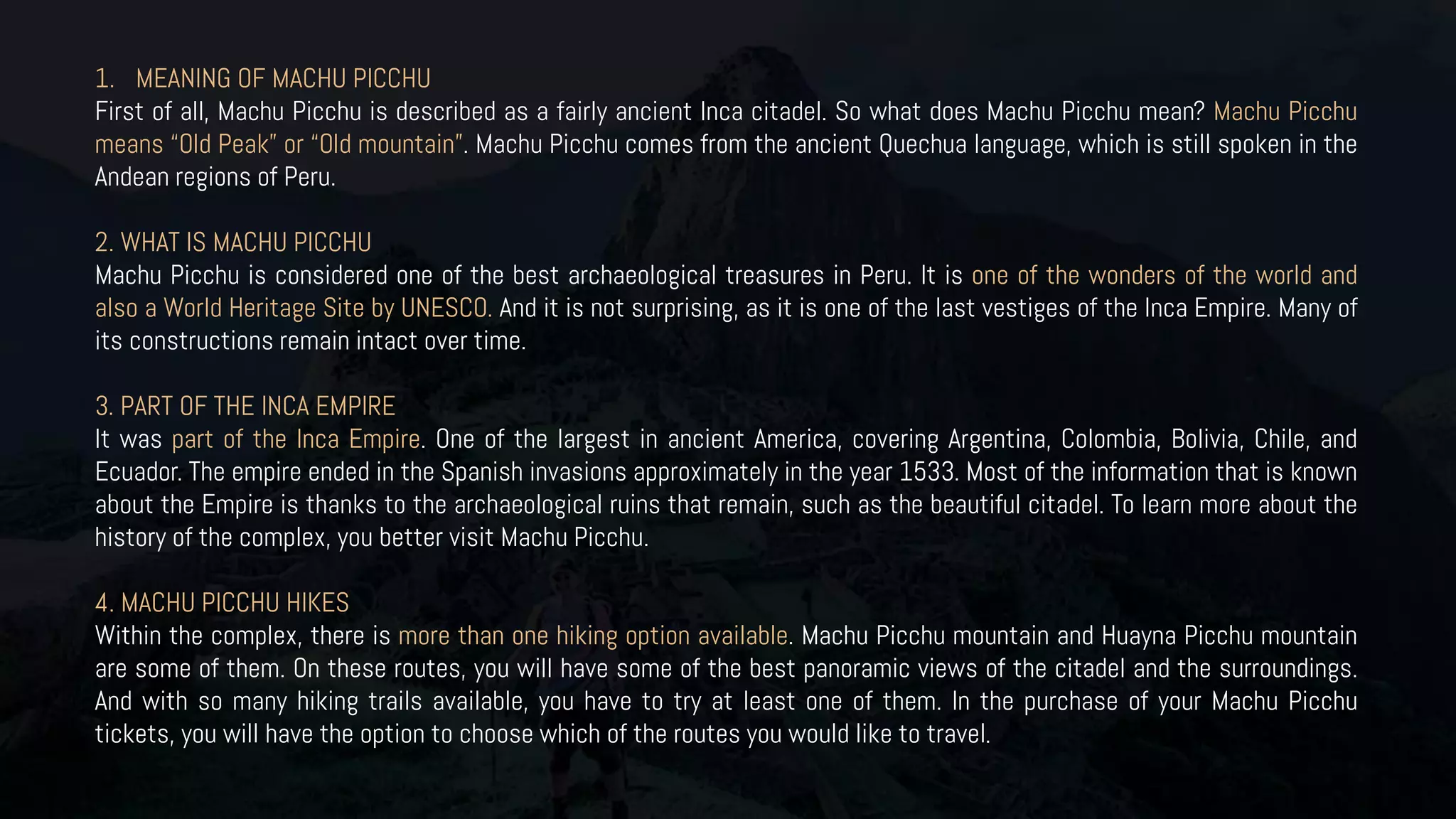 25 interesting Facts about Machu Picchu | PPT