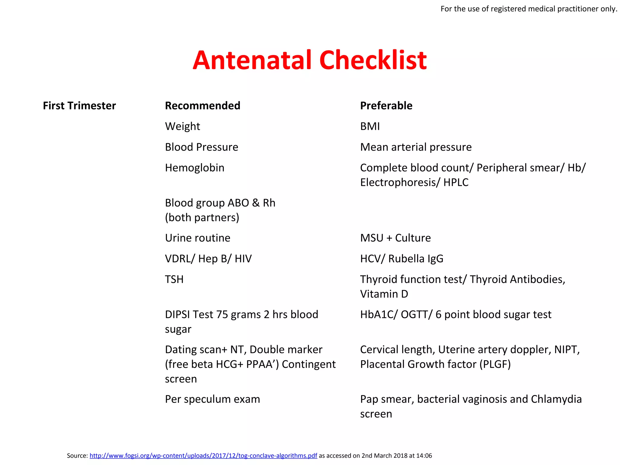 Investigations in First Trimester Pregnancy | PPT