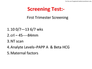 Investigations in First Trimester Pregnancy | PPT