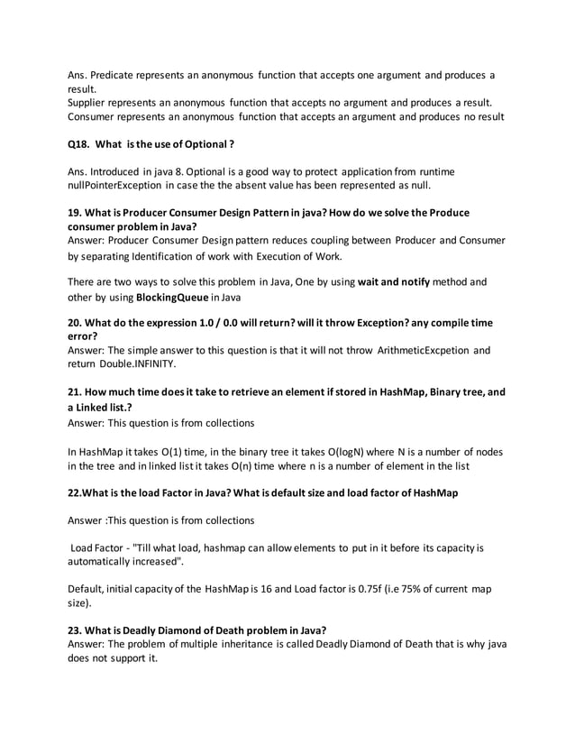 25 java tough interview questions | DOCX | Programming Languages ...