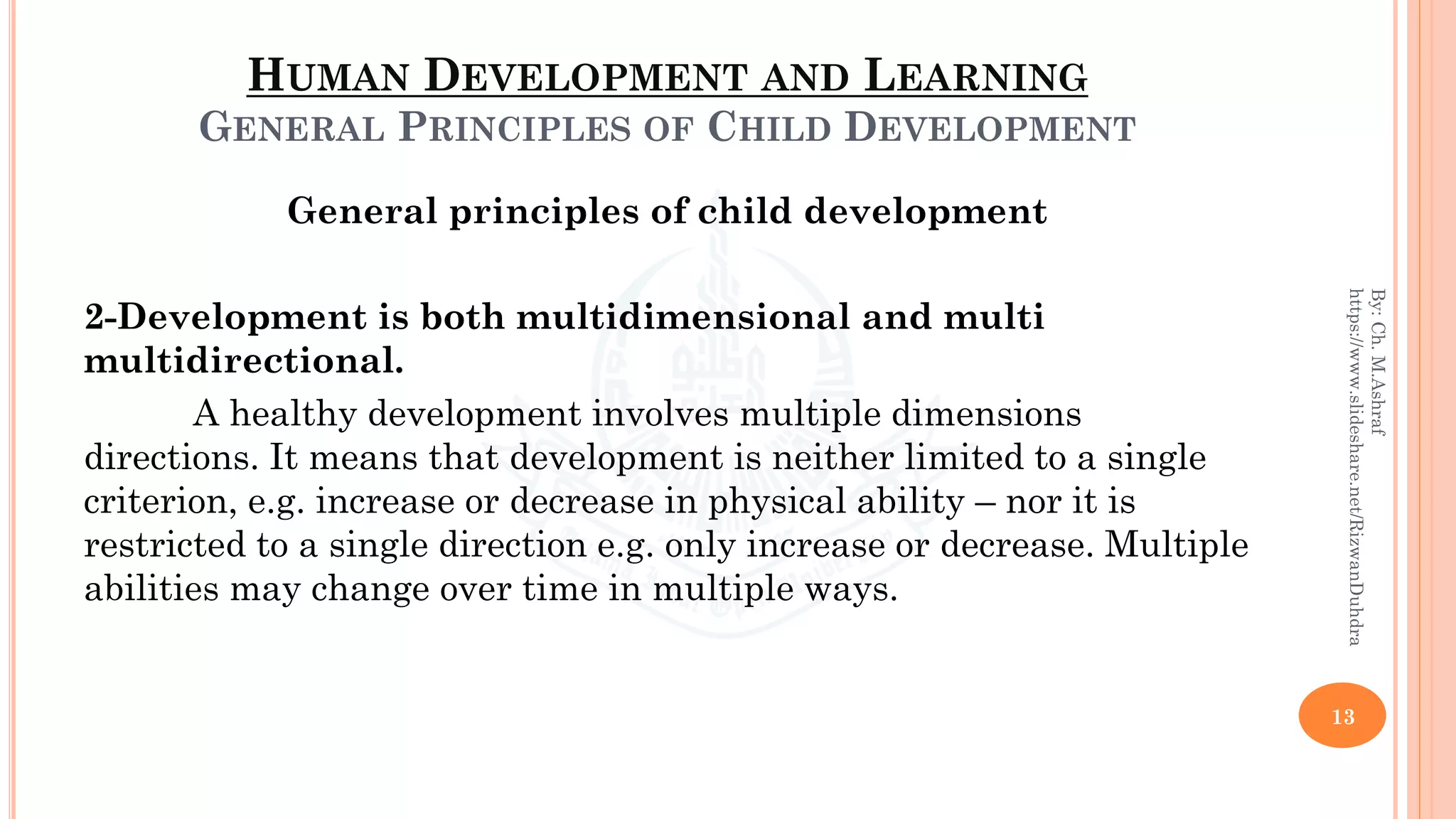 GENERAL PRINCIPLES OF CHILD DEVELOPMENT | PDF
