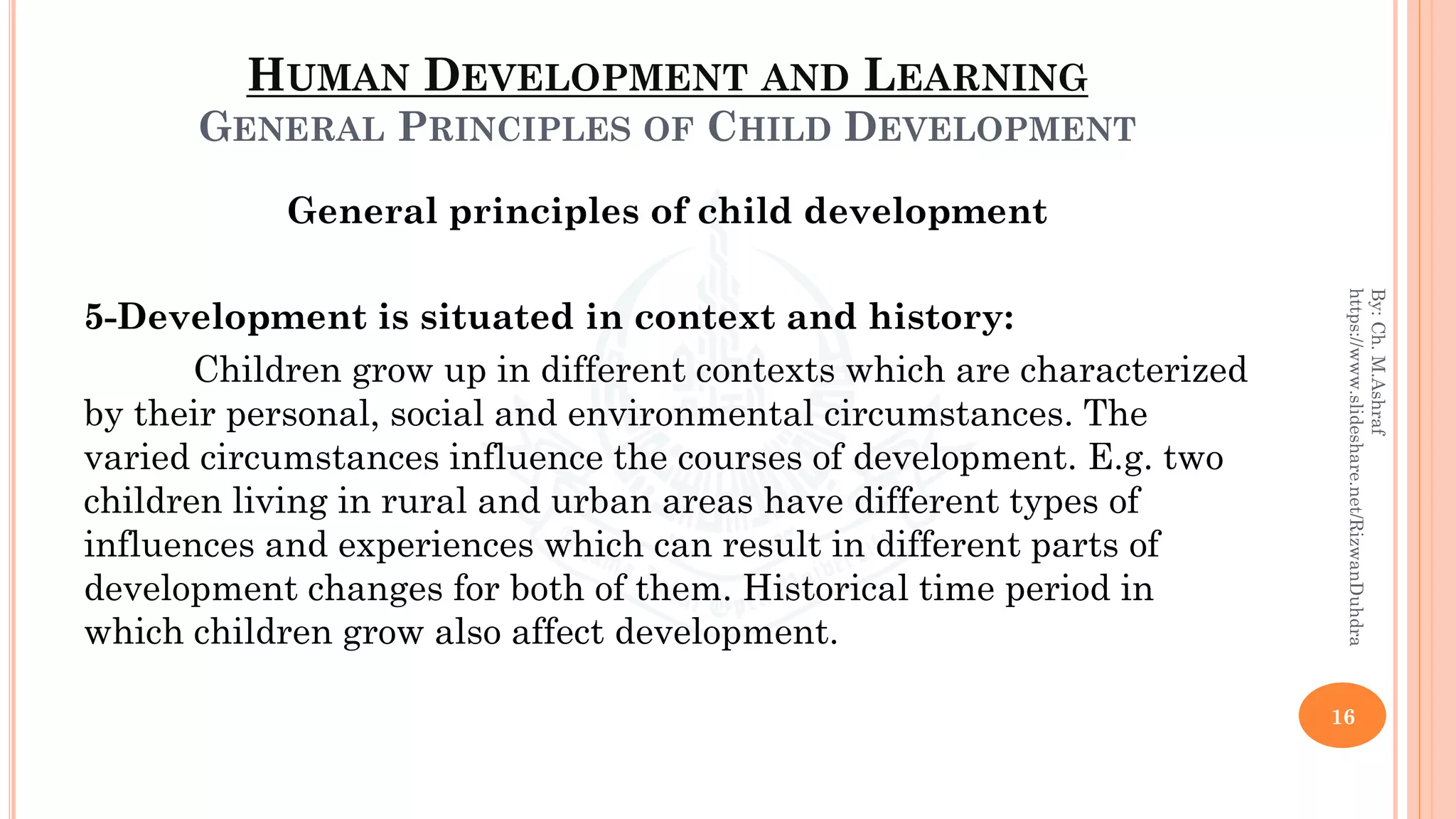 GENERAL PRINCIPLES OF CHILD DEVELOPMENT | PDF