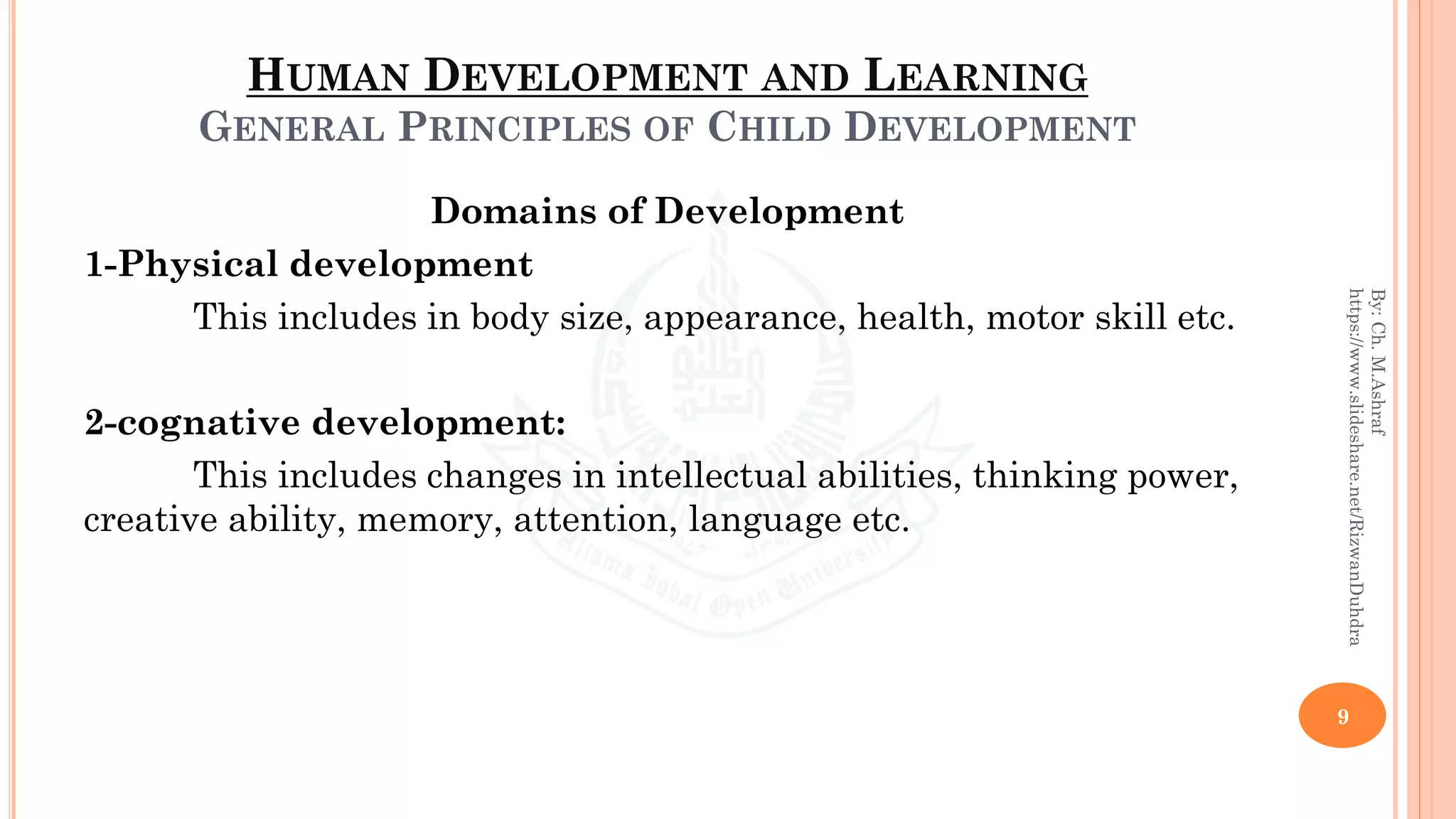 GENERAL PRINCIPLES OF CHILD DEVELOPMENT | PDF