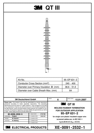 25kV Cable Termination - 3M Cold Shrink 95-EP-631-2 - Network Rail PADS ...