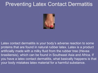 Preventing Latex Contact Dermatitis | PPT