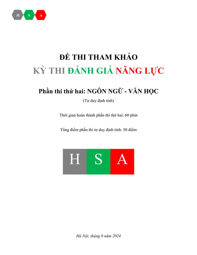 25 ĐỀ LUYỆN THI ĐÁNH GIÁ NĂNG LỰC HSA FORM 2025 - ĐẠI HỌC QUỐC GIA HÀ NỘI - ĐỀ 8 (ĐỀ BÀI + LỜI ...