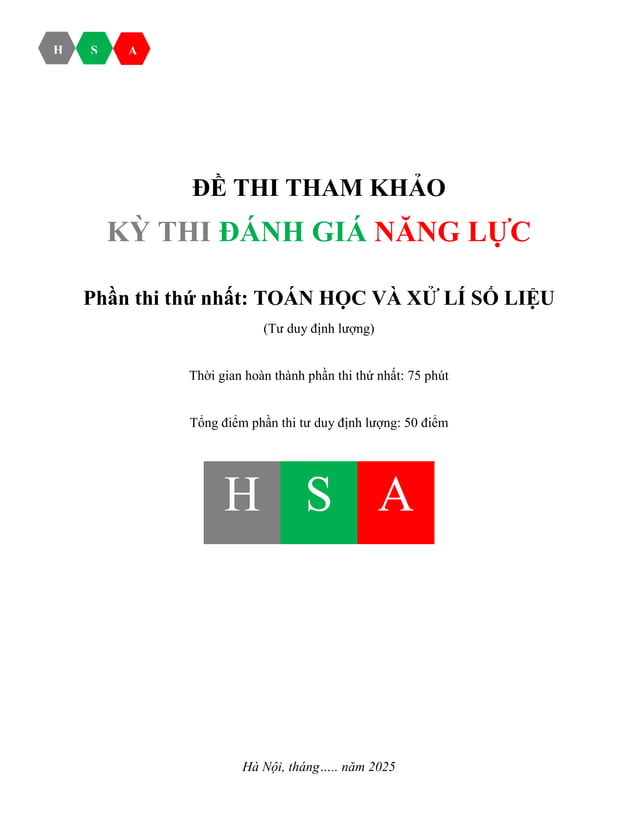 25 ĐỀ LUYỆN THI ĐÁNH GIÁ NĂNG LỰC HSA FORM 2025 - ĐẠI HỌC QUỐC GIA HÀ NỘI - ĐỀ 8 (ĐỀ BÀI + LỜI ...