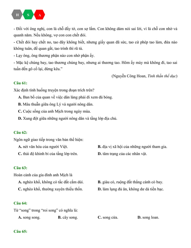25 ĐỀ LUYỆN THI ĐÁNH GIÁ NĂNG LỰC HSA FORM 2025 - ĐẠI HỌC QUỐC GIA HÀ NỘI - ĐỀ 8 (ĐỀ BÀI + LỜI ...