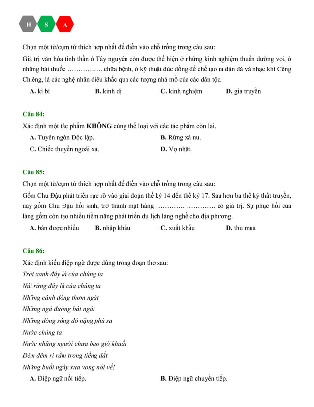 25 ĐỀ LUYỆN THI ĐÁNH GIÁ NĂNG LỰC HSA FORM 2025 - ĐẠI HỌC QUỐC GIA HÀ NỘI - ĐỀ 8 (ĐỀ BÀI + LỜI ...