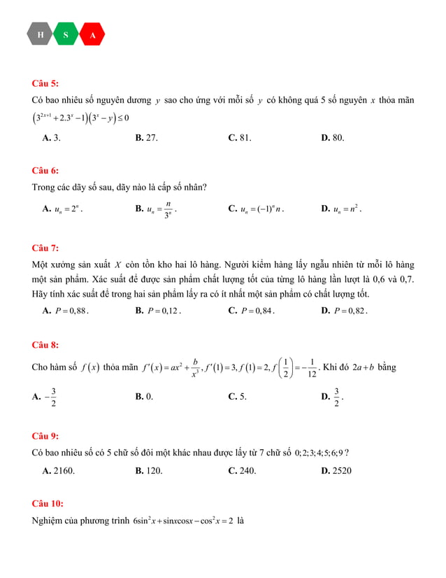25 ĐỀ LUYỆN THI ĐÁNH GIÁ NĂNG LỰC HSA FORM 2025 - ĐẠI HỌC QUỐC GIA HÀ NỘI - ĐỀ 8 (ĐỀ BÀI + LỜI ...