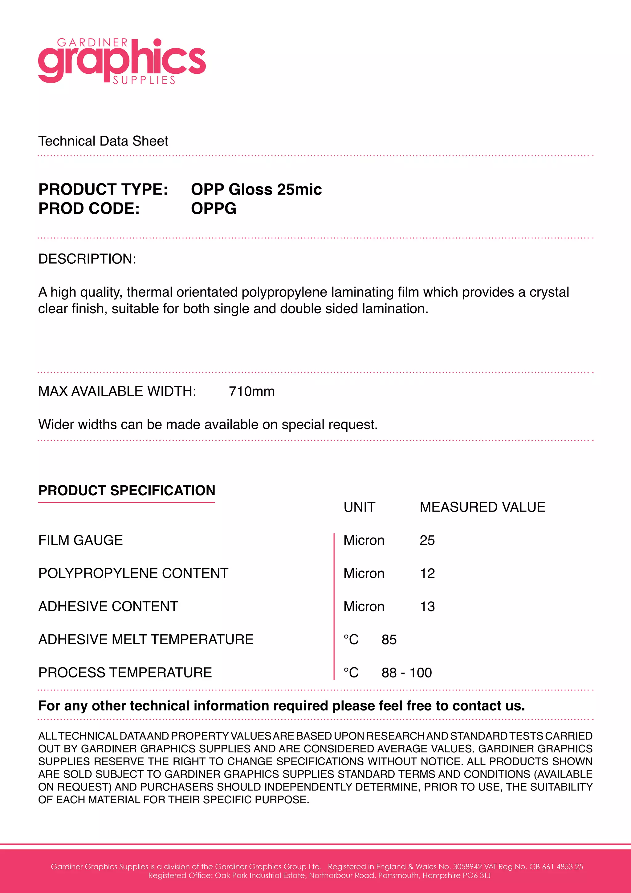 25 micron opp gloss | PDF