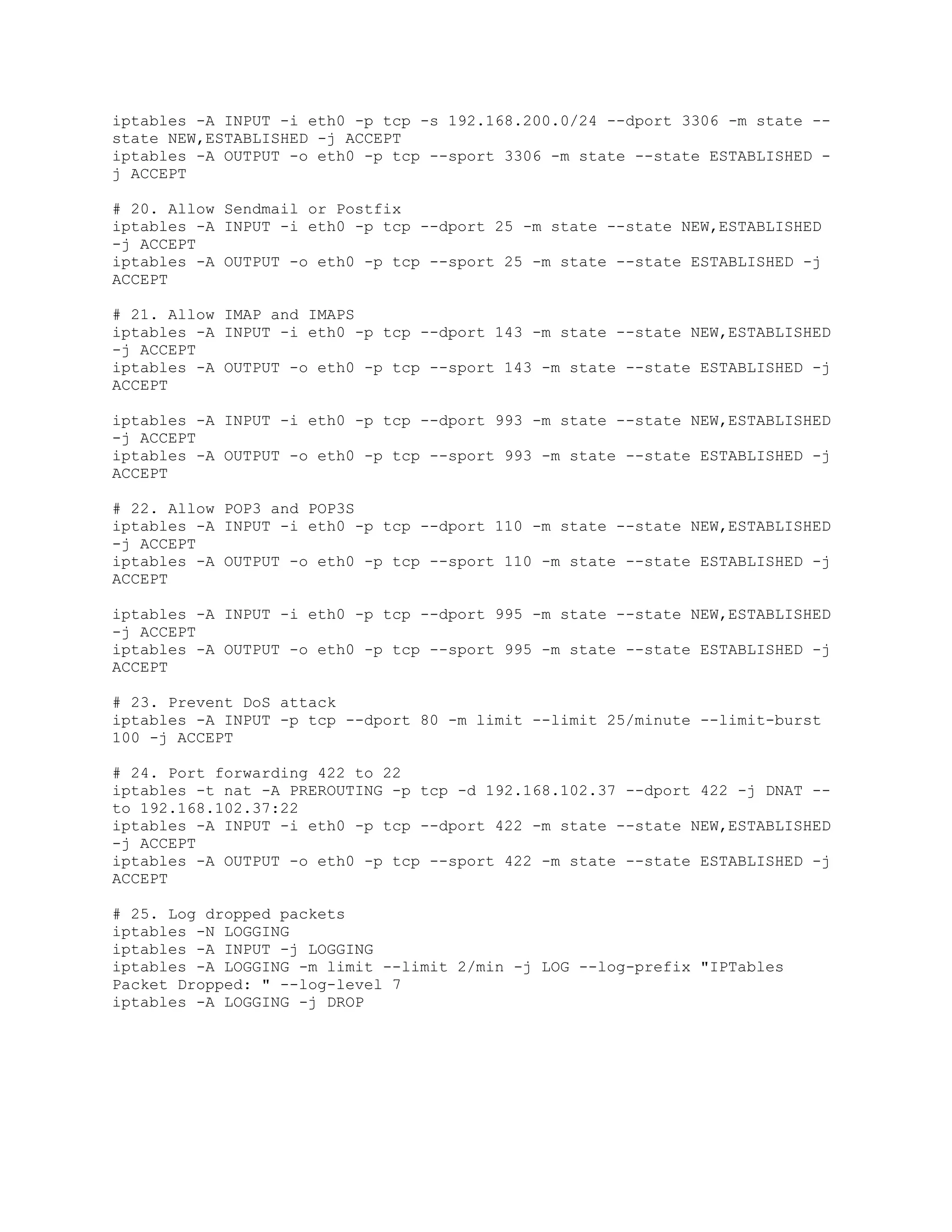 25 most frequently used linux ip tables rules examples | PDF