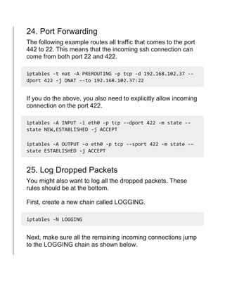 25 most frequently used linux ip tables rules examples | PDF