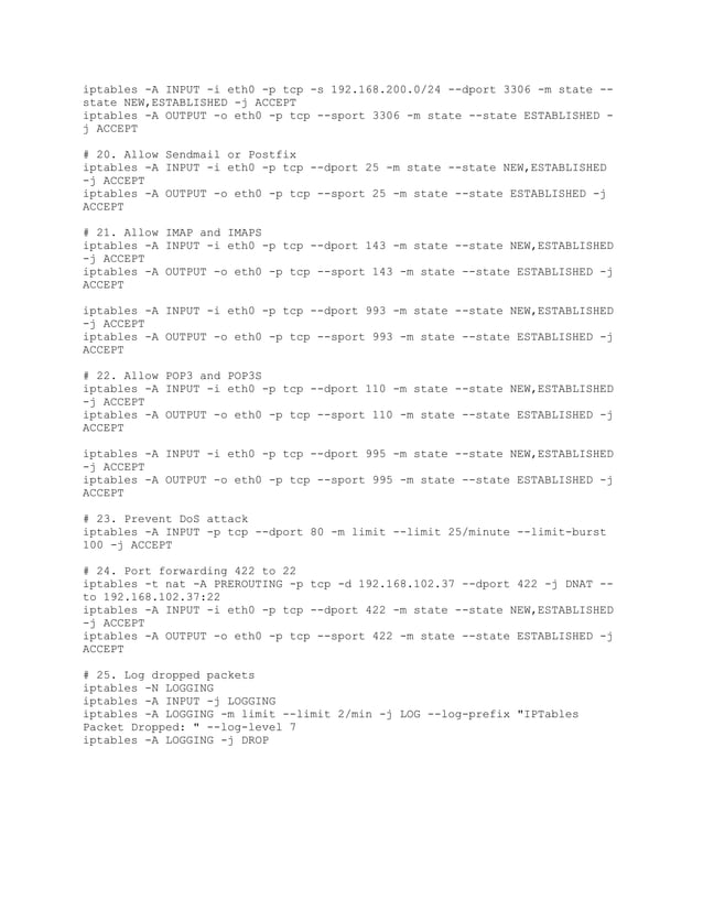 25 most frequently used linux ip tables rules examples | PDF