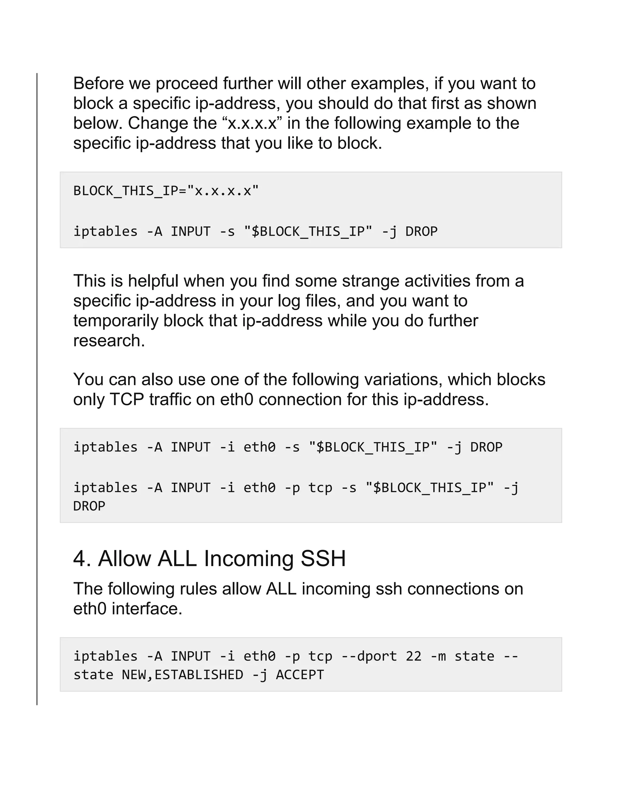 25 most frequently used linux ip tables rules examples | DOCX
