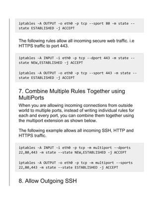 25 most frequently used linux ip tables rules examples | DOCX