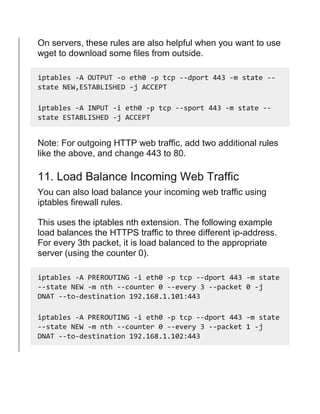 25 most frequently used linux ip tables rules examples | DOCX