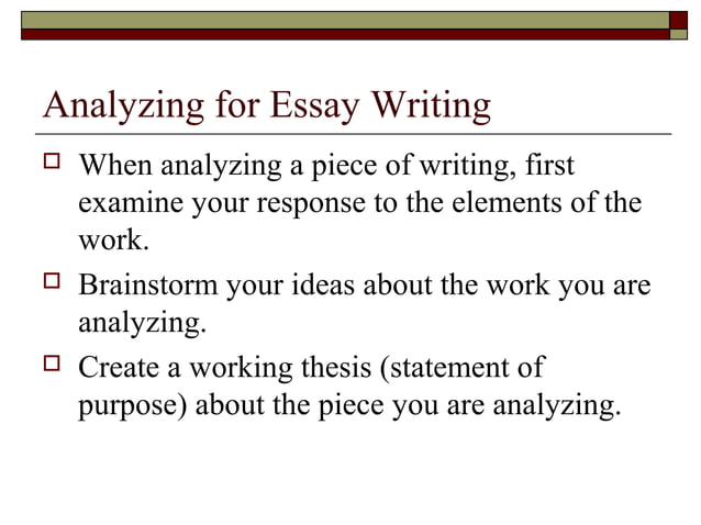 Writing the Analytical Essay | PPT | Fiction | Books and Literature