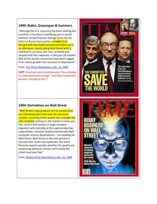 TIME Magazine names 25 People To Blame For The Financial Crisis | PDF